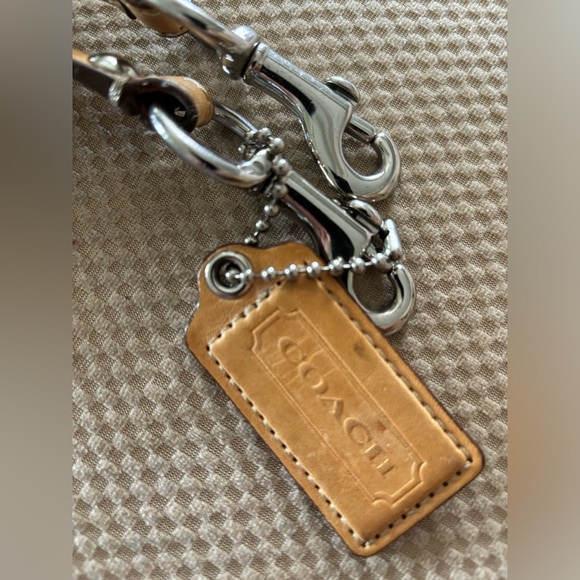 Coach | Accessories | Authentic Coach Tan Long Leather Strap Whang Tag ...